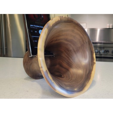 Personalized Phone Speaker Stand (Horn Version) - Black Walnut by ...