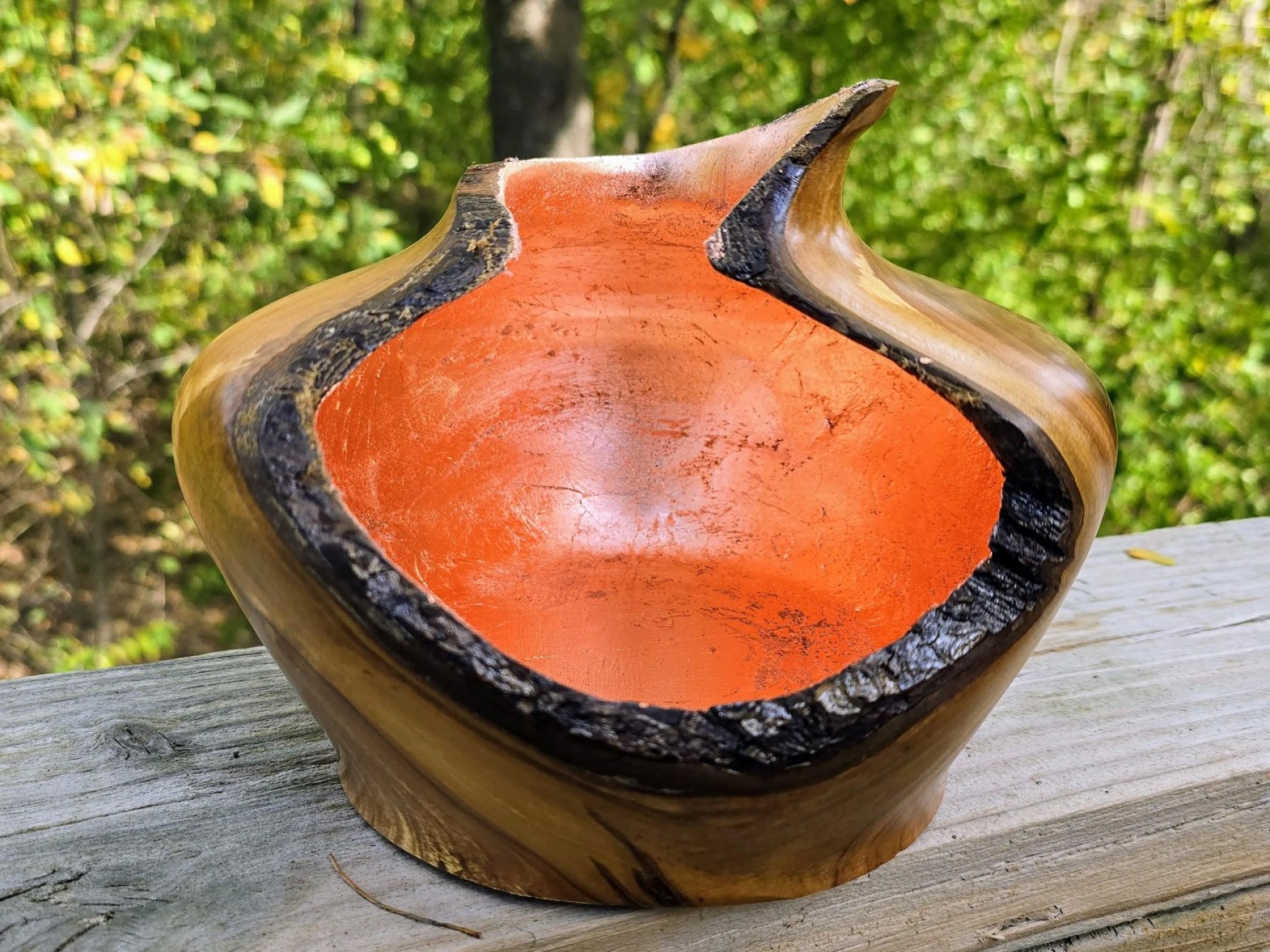 The Prodigy - Apple Wood (w/Copper Leaf) Live Edge Hollow Form by ...