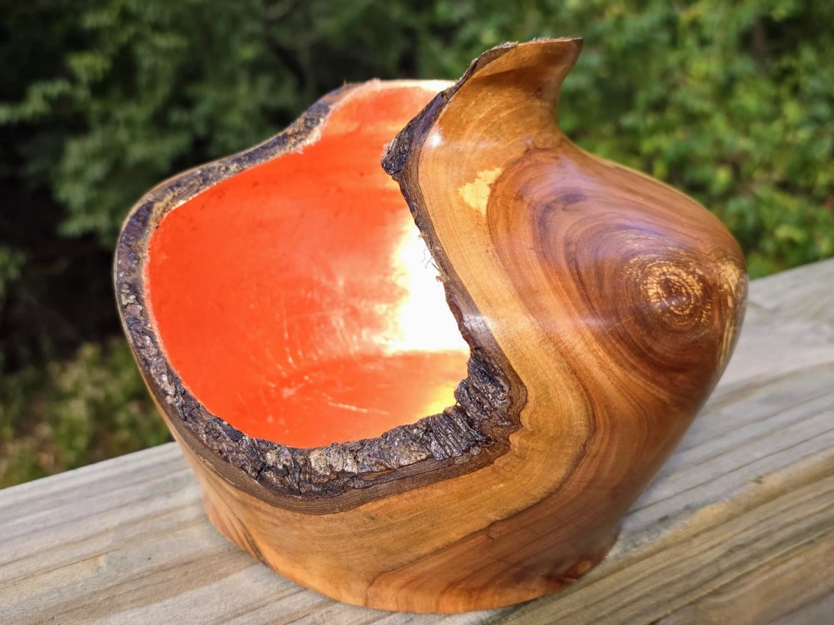 The Prodigy - Apple Wood (w/Copper Leaf) Live Edge Hollow Form by ...