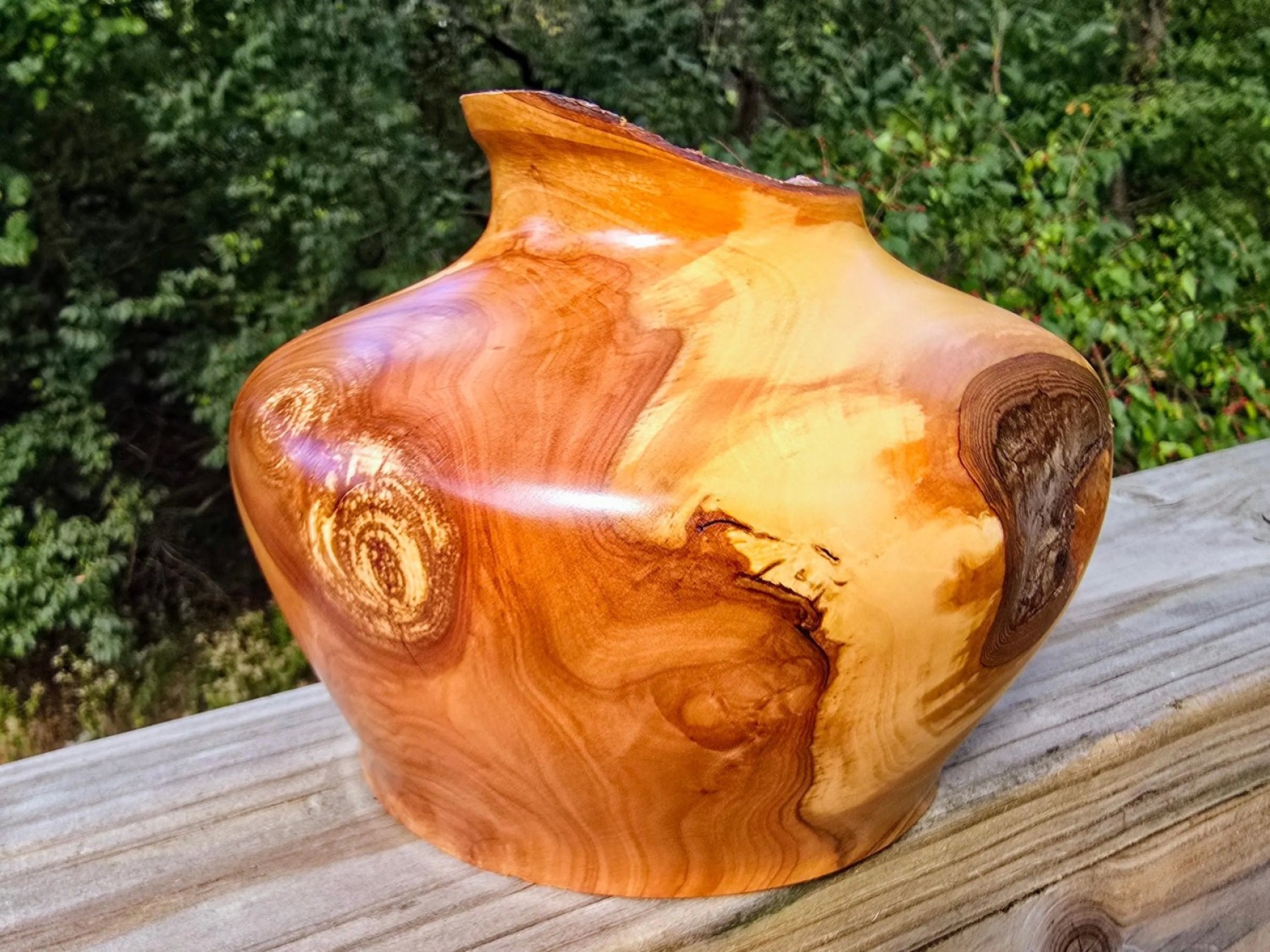 The Prodigy - Apple Wood (w/Copper Leaf) Live Edge Hollow Form by ...